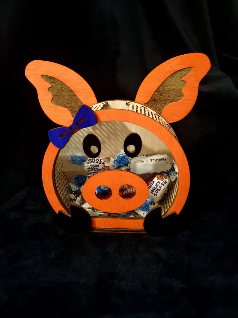 Piglet Candy Money Box Designs for Laser Cut Digital Files - Etsy