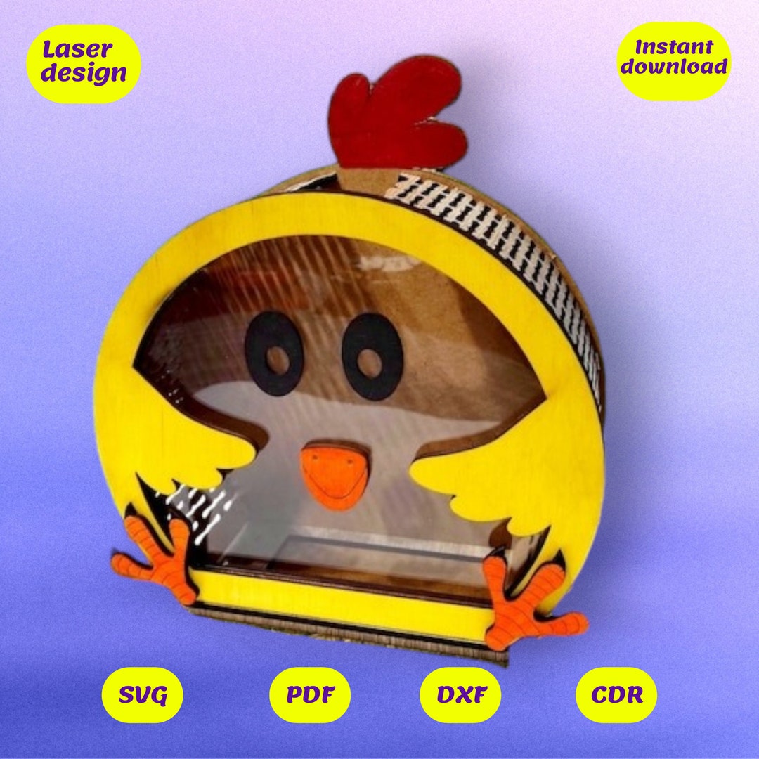 Easter Chick Candy Box Designs for Laser Cut, Digital Files, Cdr, Dxf ...