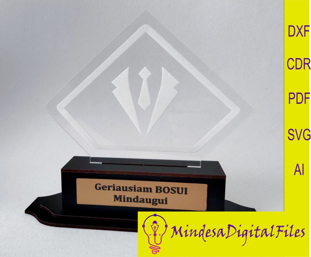Boss Trophy Stand Design for Laser Cut, Digital Files, Cdr, Dxf, Ai ...