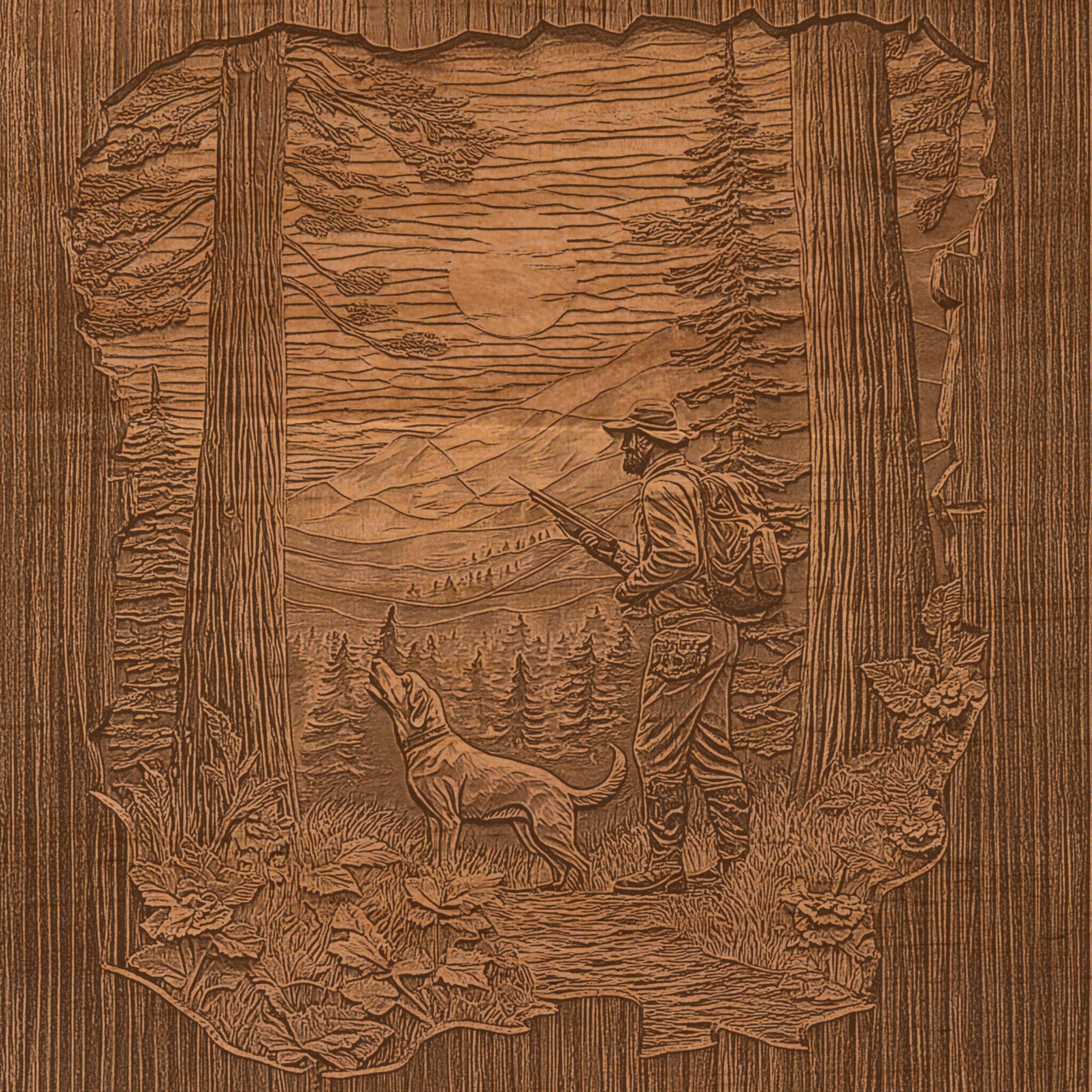 3D Laser Engrave Hunter PNG, 3D Illusion, Laser Ready , Laser File ...