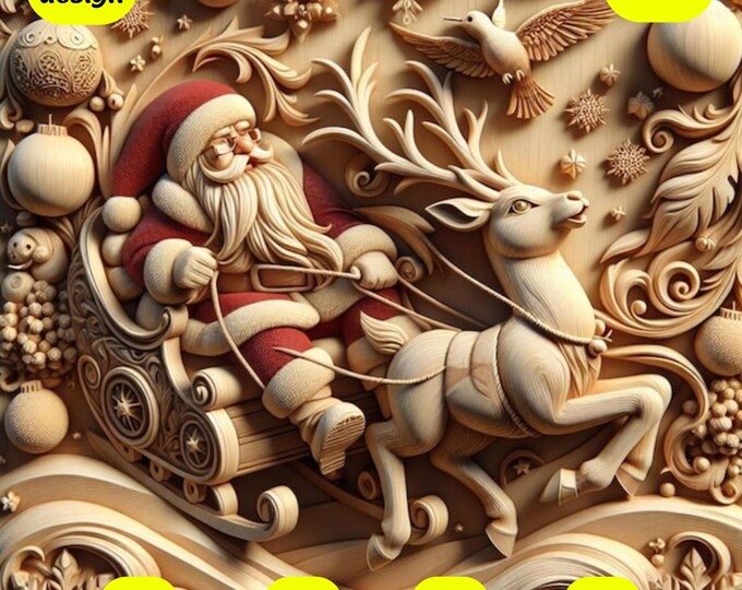 Santa Claus Laser Engraving File, Ready to Engrave PNG & JPEG, Festive ...