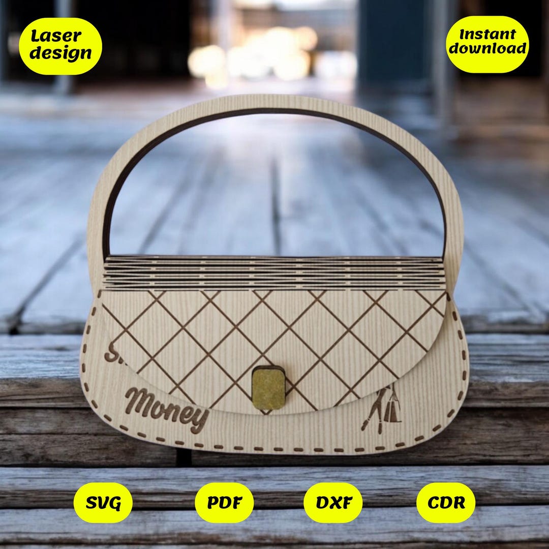 Handbag Gift Card Svg | Laser Cut File for Money & Cards – Glowforge ...