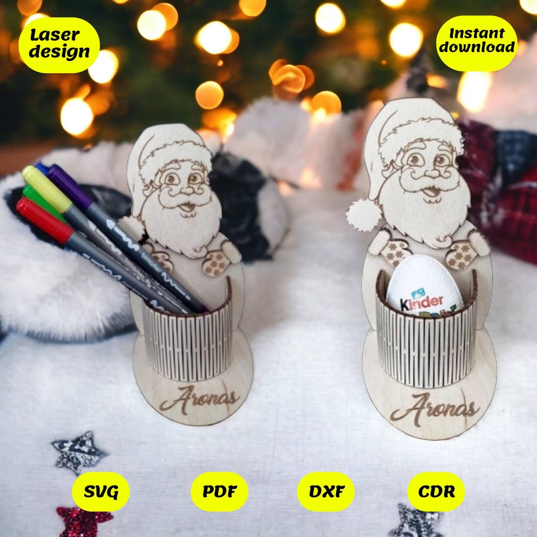 Christmas Stand Santa Design for Laser Cut, Cnc , Digital Files, Cdr ...