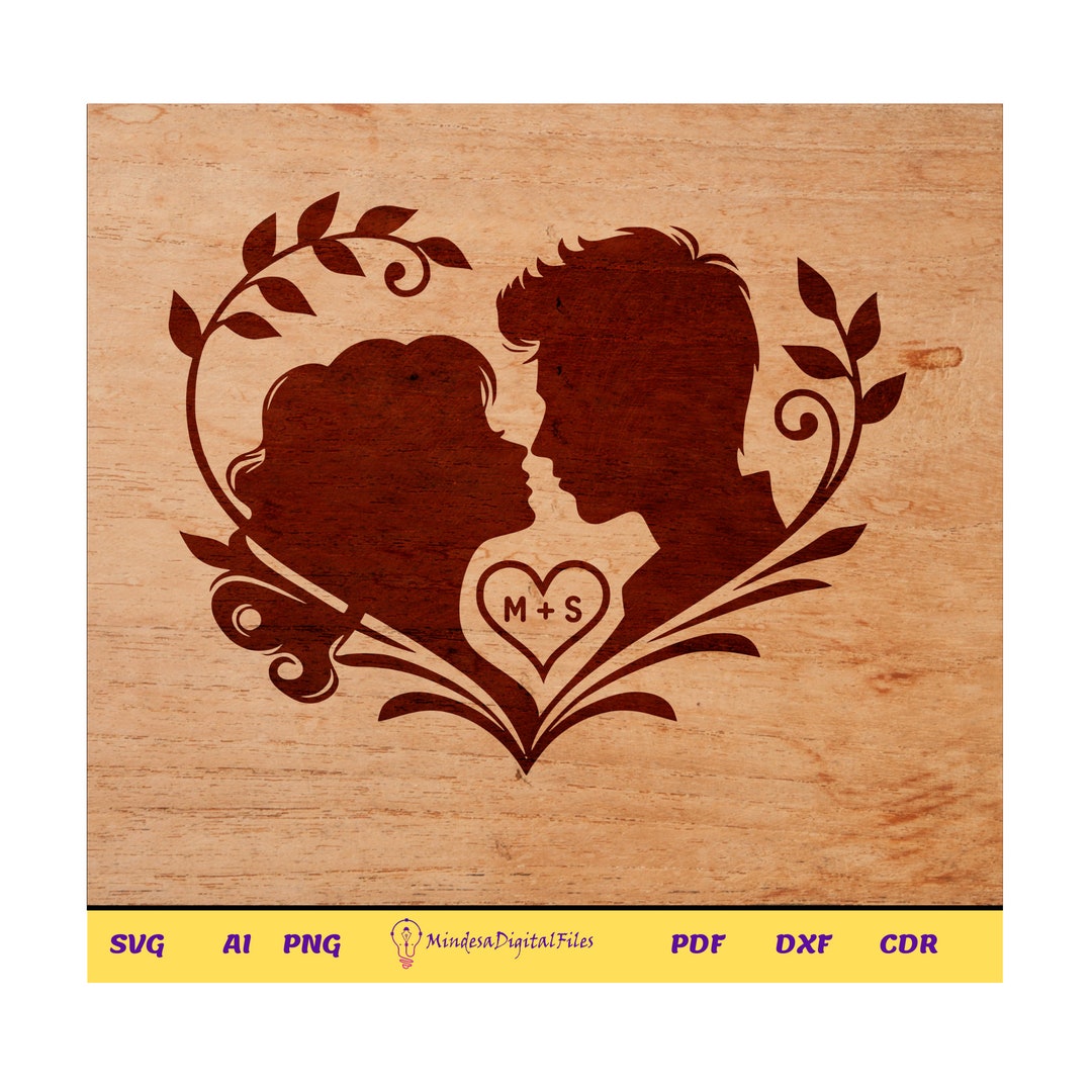 Laser Engrave Love Couple PNG, Laser Files Engrave, Laser Ready , Laser ...