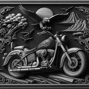 3D Laser Engrave Motorcycle PNG, 3D Illusion, Laser Ready , Laser File ...