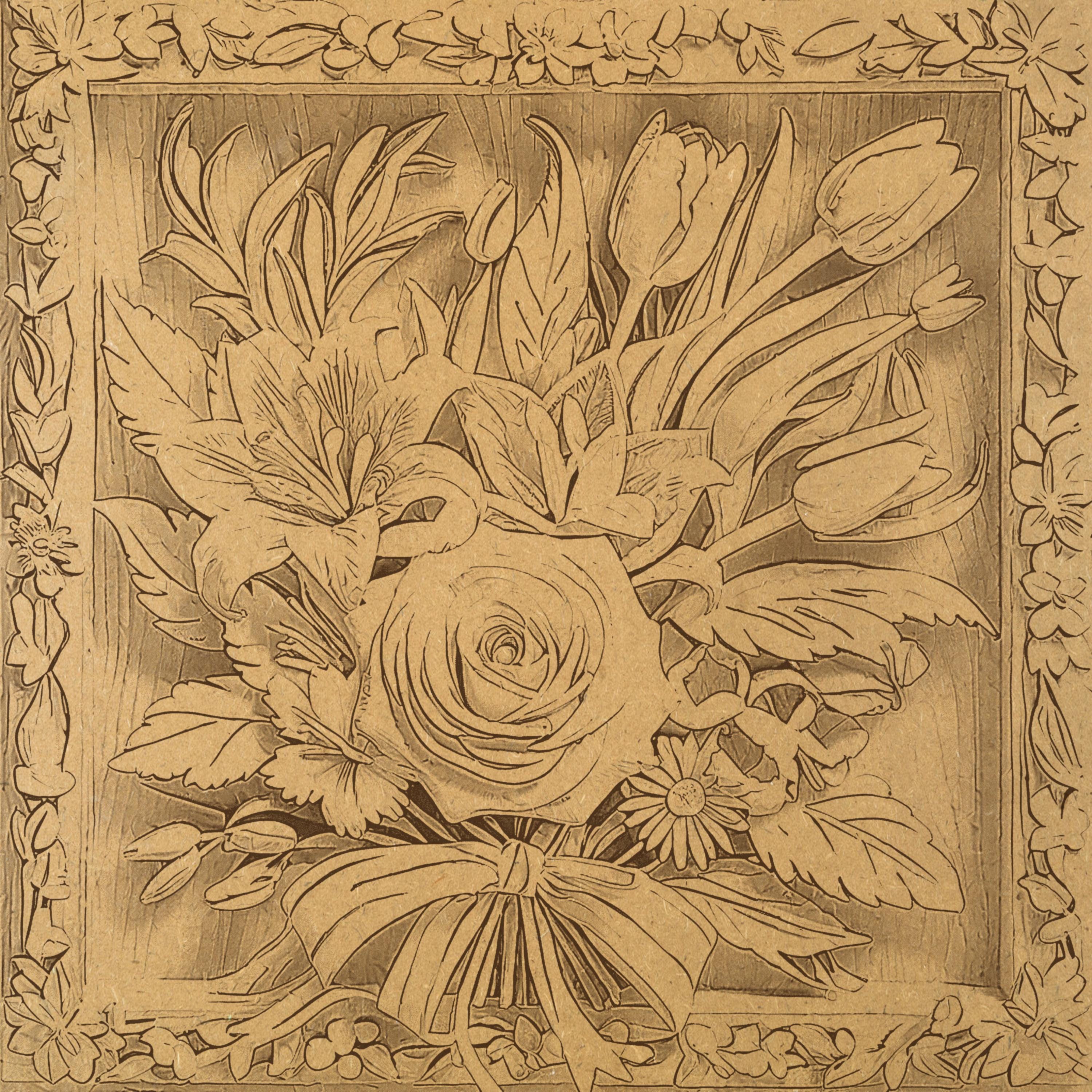 3D Laser Engrave Flower Bouquet PNG, 3D Illusion, Laser Ready , Laser ...