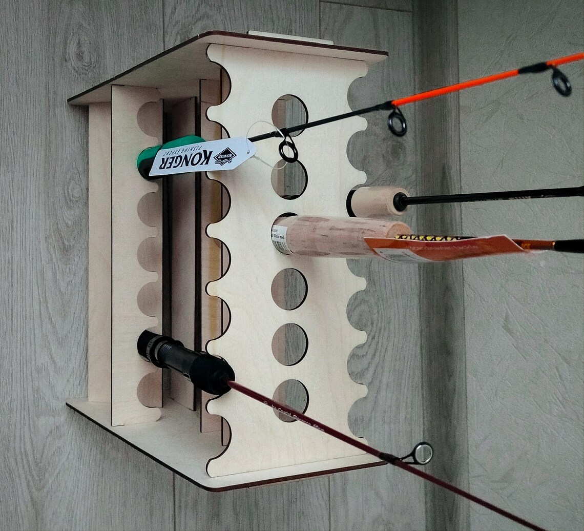 Laser Cut Fishing Rod Stand Design (digital Files) - Etsy