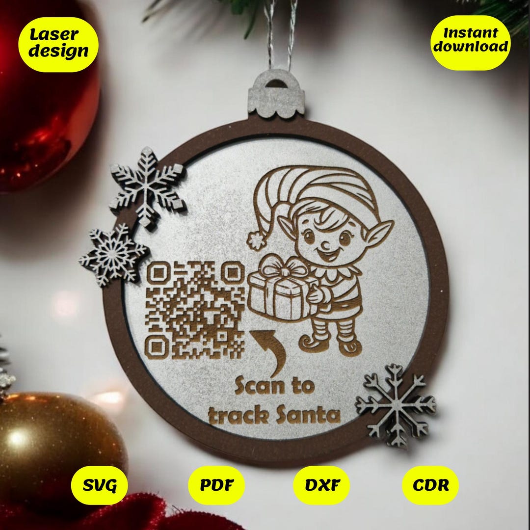 Laser Cut File Christmas Santa Tracker Elf, Laser Design, Svg Files ...