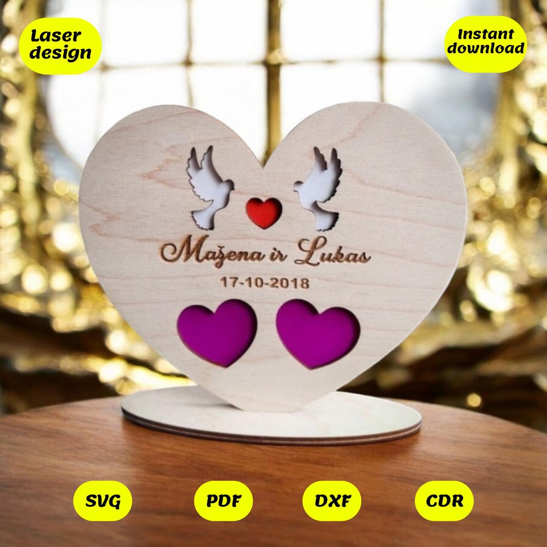 Heart Shape Stand Design for Laser Cut, Cnc, Digital Files, Cdr, Dxf ...