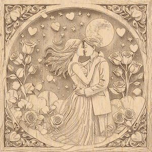 3D Laser Engrave Loved Couple PNG, 3D Illusion, Laser Ready , Laser ...
