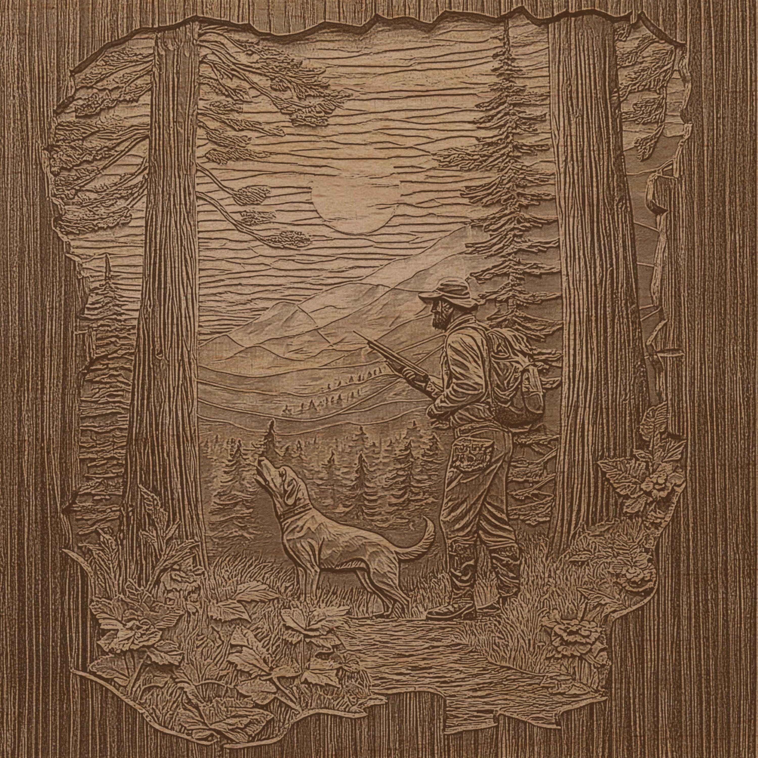 3D Laser Engrave Hunter PNG, 3D Illusion, Laser Ready , Laser File ...