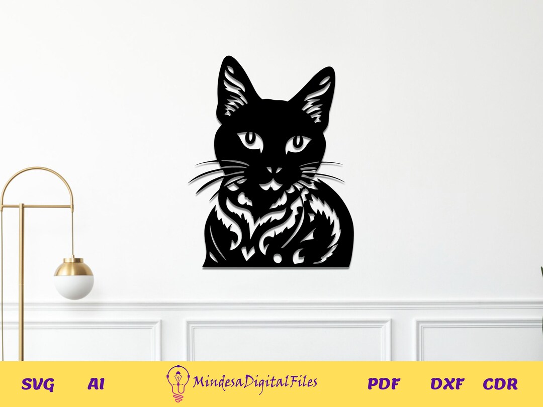 Cat Wall Art Design for Laser Cut, Cnc, Laser Files,laser Svg ...