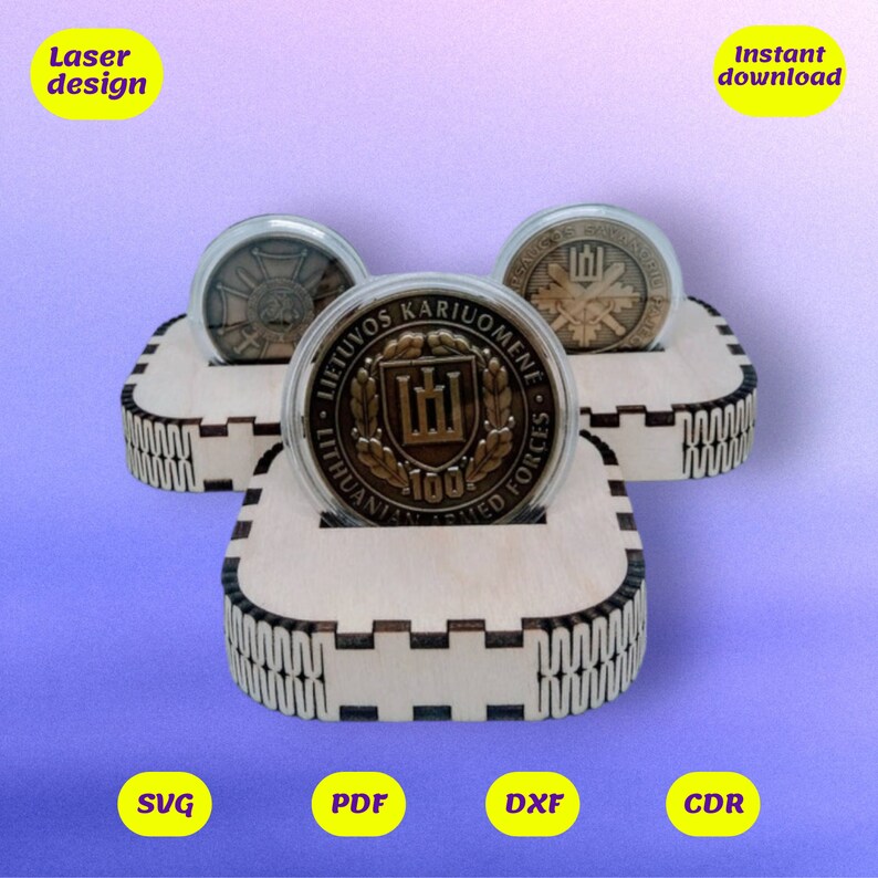 Laser Cut Coin Display Stand Design (digital Files) - Etsy