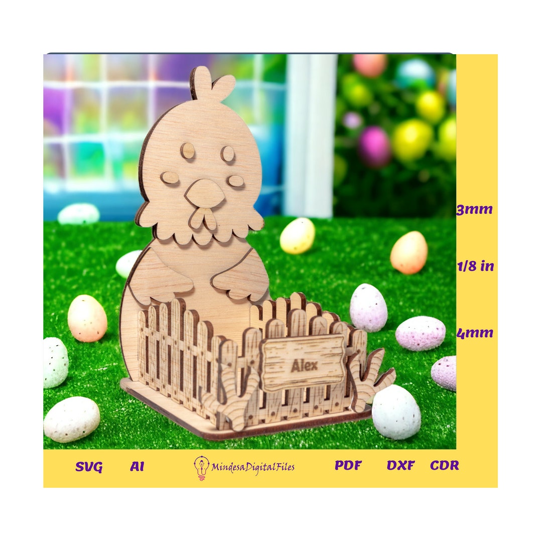 Easter Chick Design for Laser Cut, Laser Files Easter, Glowforge Files ...