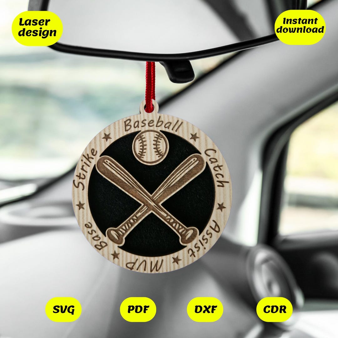 Baseball Air Freshener Svg | Laser Cut Files for Glowforge, Xtool, Cnc ...