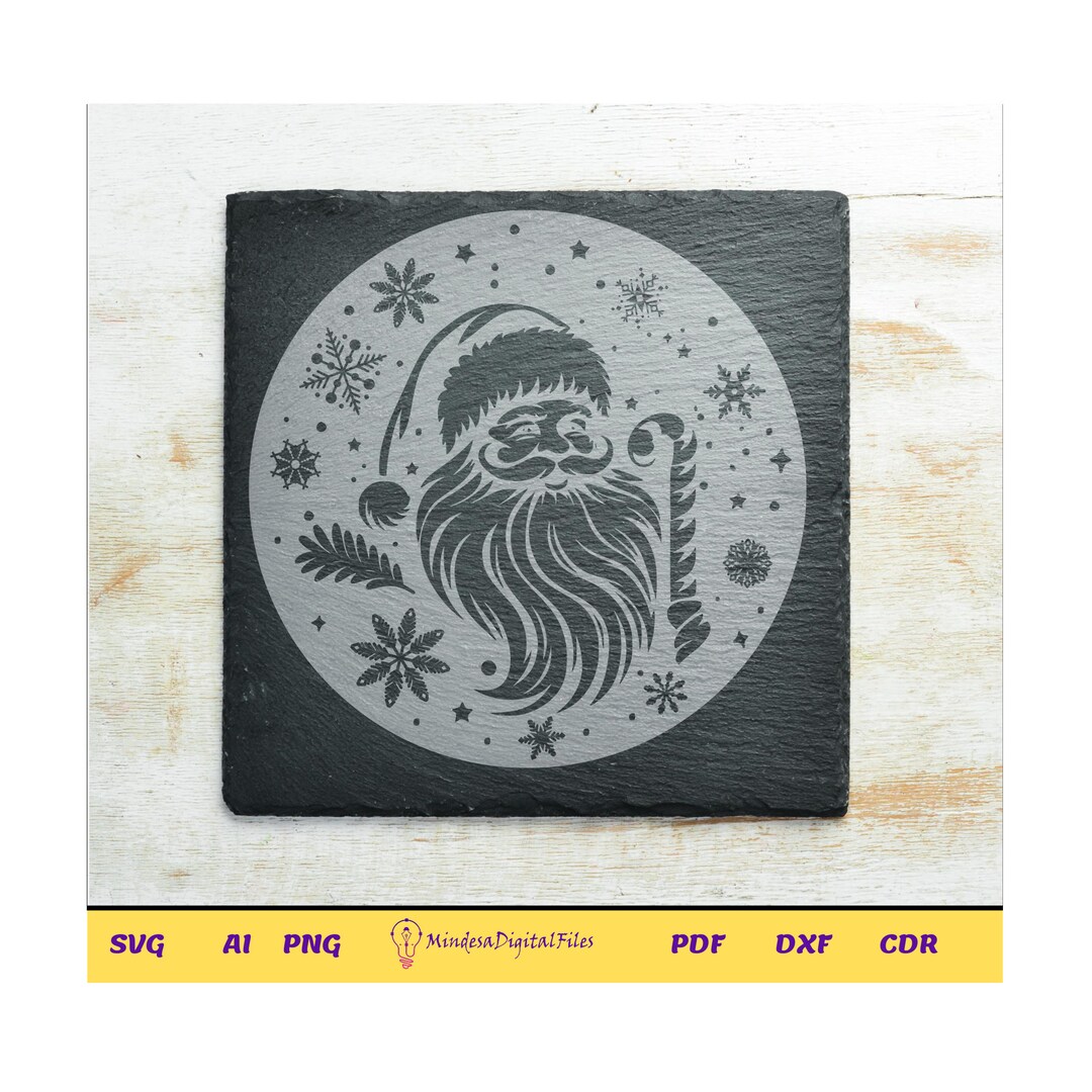 Laser Engrave Santa PNG, Laser Files Engrave, Laser Ready , Laser File ...