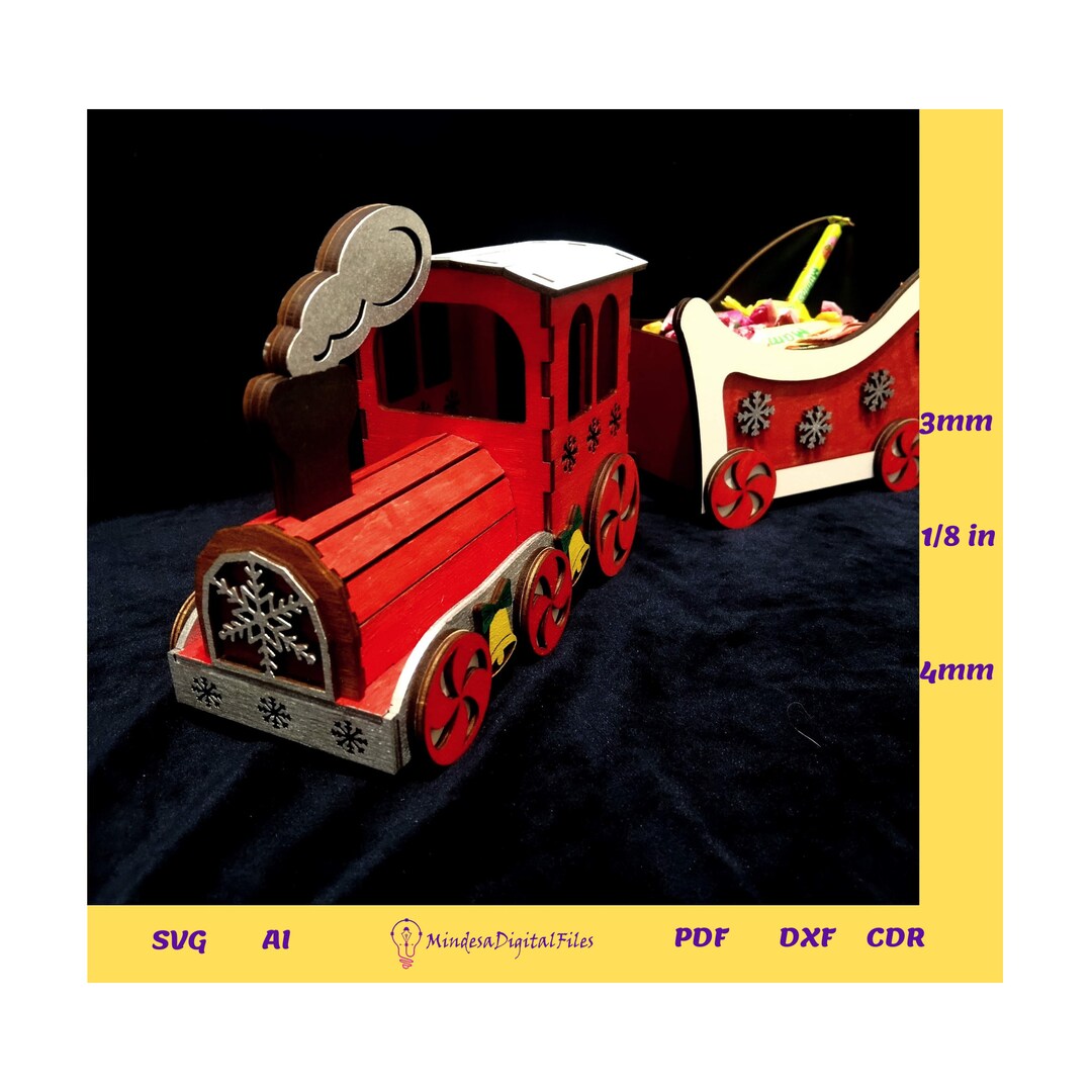 Laser Cut Files for Christmas Train Digital Files Cdr Dxf - Etsy