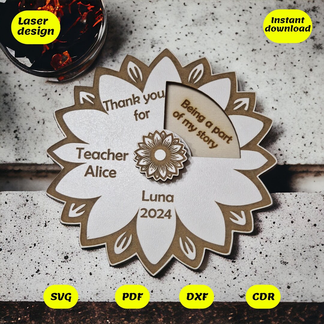 Flower Gift Card Laser Design, Laser Cut Files, Svg Files, Laser Cut ...