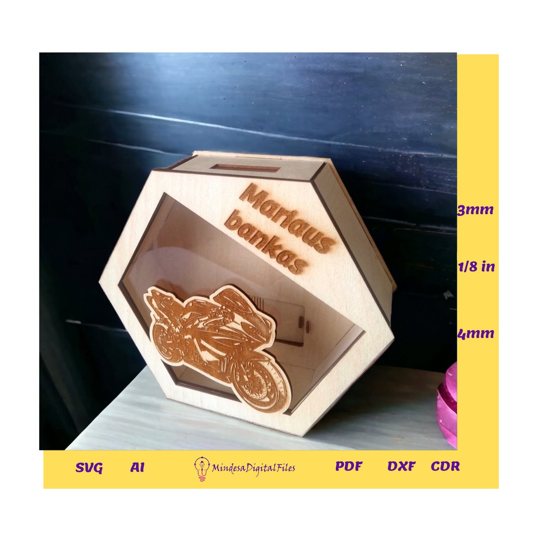 Moto Bank Design for Laser Cut Digital Filescdr Dxf Ai - Etsy