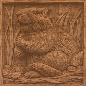 3D Laser Engrave Beaver PNG, 3D Illusion, Laser Ready , Laser Burn File ...