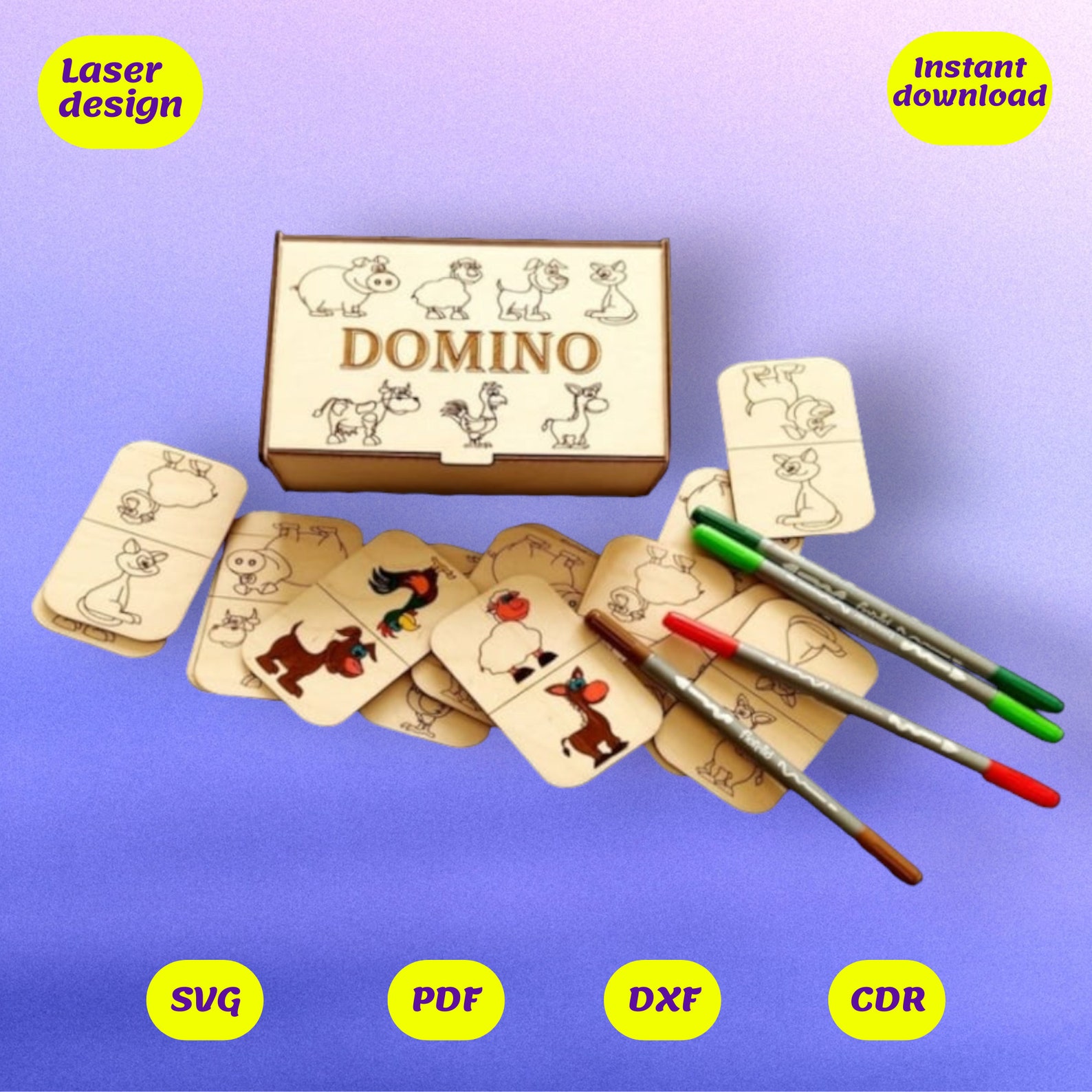 Domino Game SVG Laser Cut File: Includes Box (digital Download) - Etsy