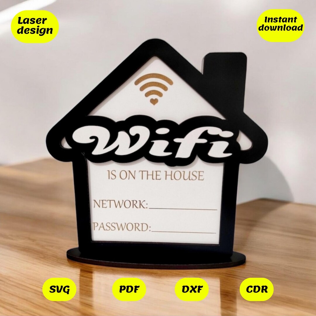 Wifi Sign With Stand or Hanger Design for Laser Cut, Digital Files, Cdr ...