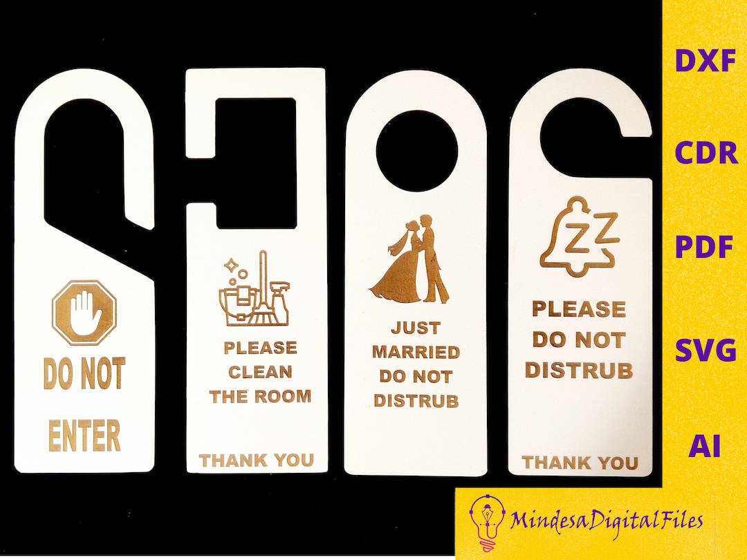 Door Signs Design for Laser Cut Digital Files Cdr Dxf Ai - Etsy