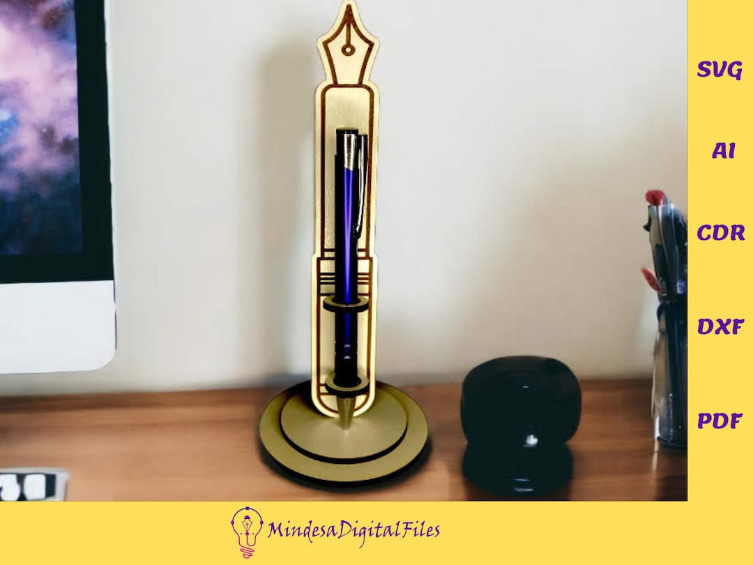 Pen Stand Design for Laser Cut, Digital Files, Cdr, Dxf, Ai, Svg,pdf - Etsy