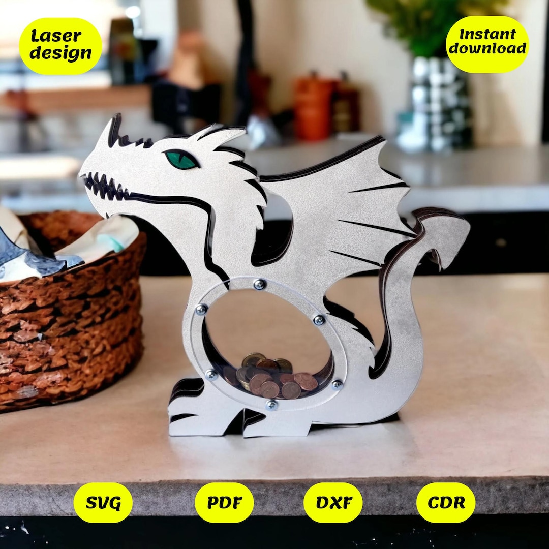 Laser Cut Dragon Bank Design (digital Files) - Etsy