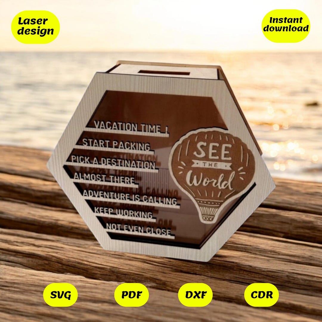 Vacation Funds Design for Laser Cut, Digital Files,cdr, Dxf, Ai, Svg ...