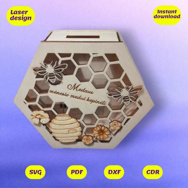 Laser Cut Files Coin Bank - Etsy