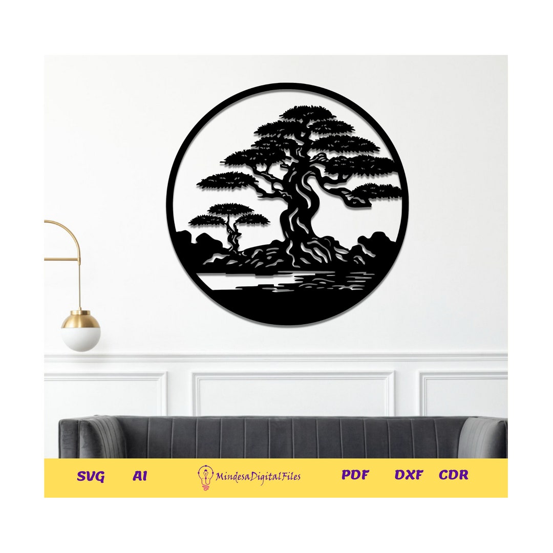 Bonsai Tree Wall Art Design for Laser Cut, Cnc, Laser Files,laser Svg ...