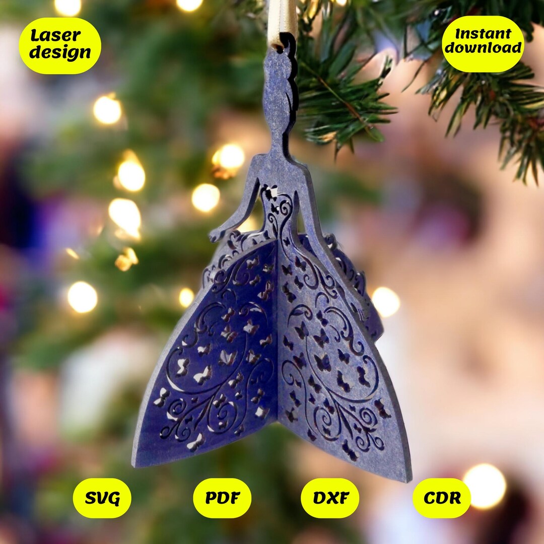 3D Princess Ornament SVG: Laser Cut Christmas File (digital Download ...