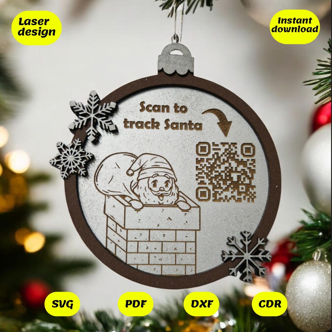 Laser Cut File Christmas Santa Tracker, Laser Design, Svg Files, Laser ...