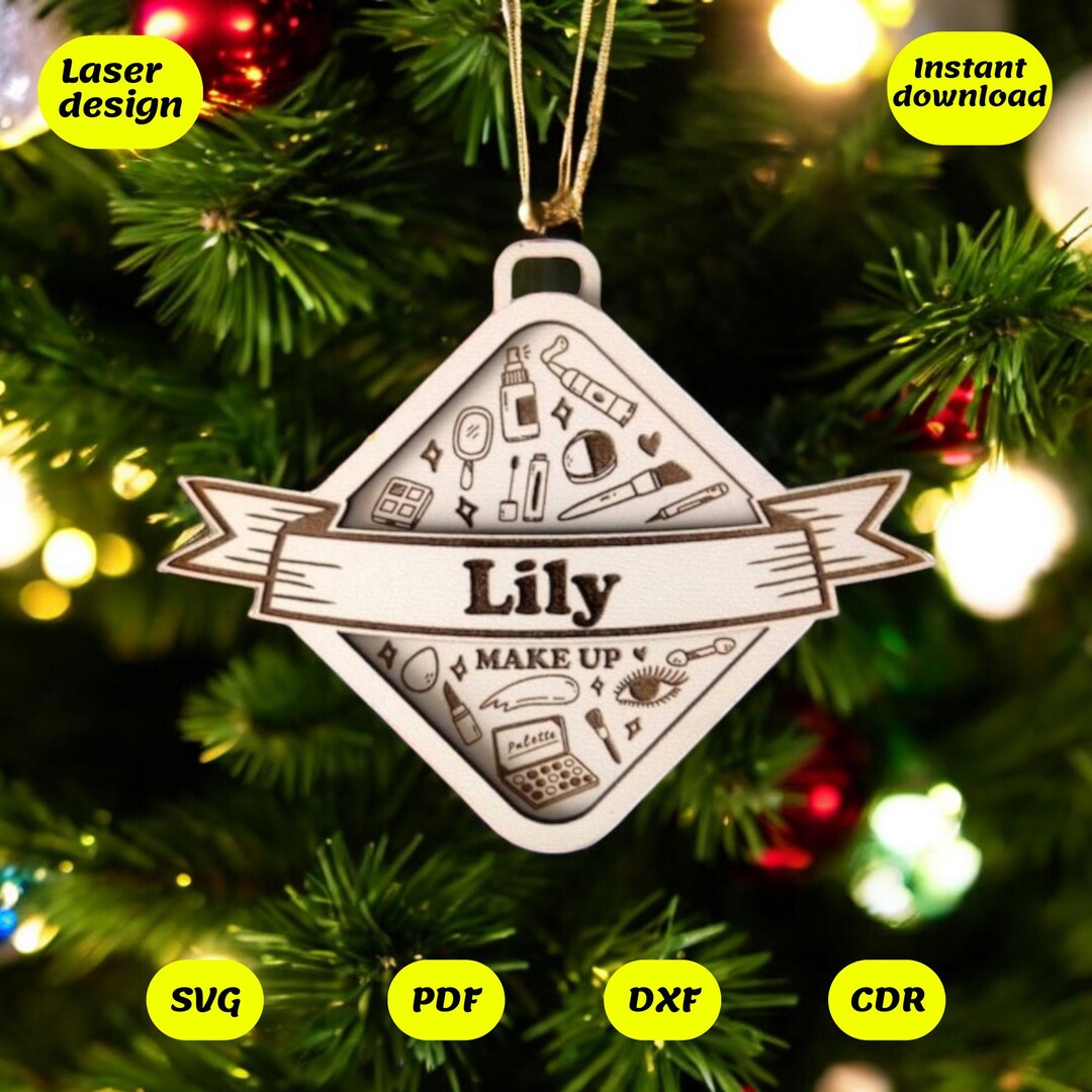 Laser Cut Rhombus Christmas Ornament: Makeup Design (digital Files) - Etsy