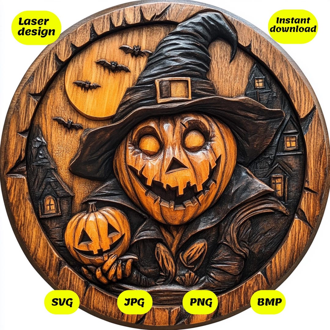 3D Effect Laser Engraved Pumpkin Head File (png, Svg, Jpg, Bmp) - Etsy