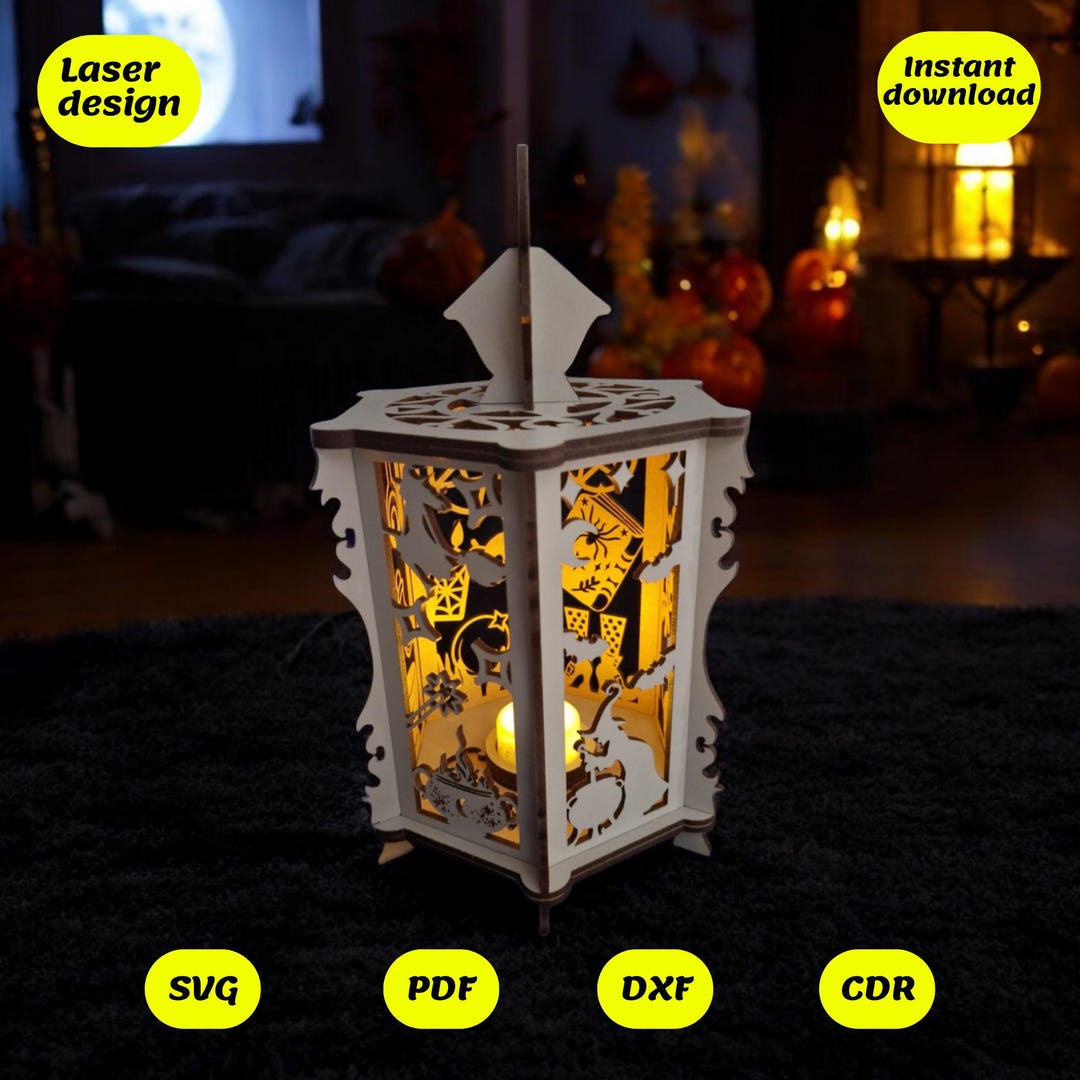 Laser Files Halloween Lantern Witch, Svg Cut Files Halloween, Laser Cut ...