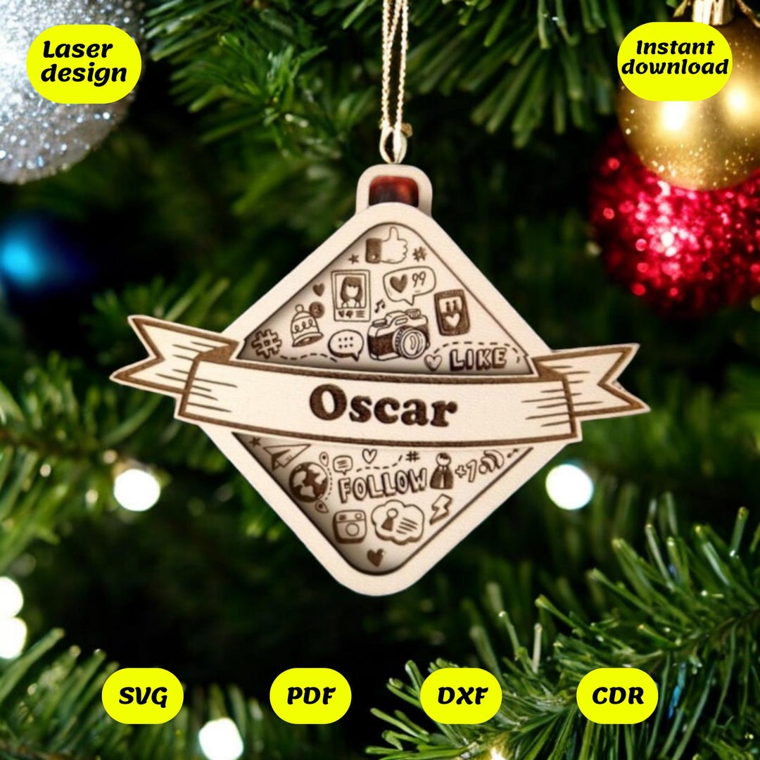 Laser Cut Files for Rhombus Social Christmas Ornament, Digital Files ...