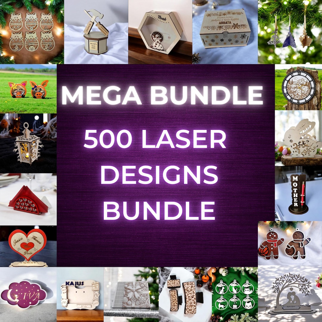 Laser Cutting Files Bundle of 500 Files, Svg Cut Files, Svg Bundle ...