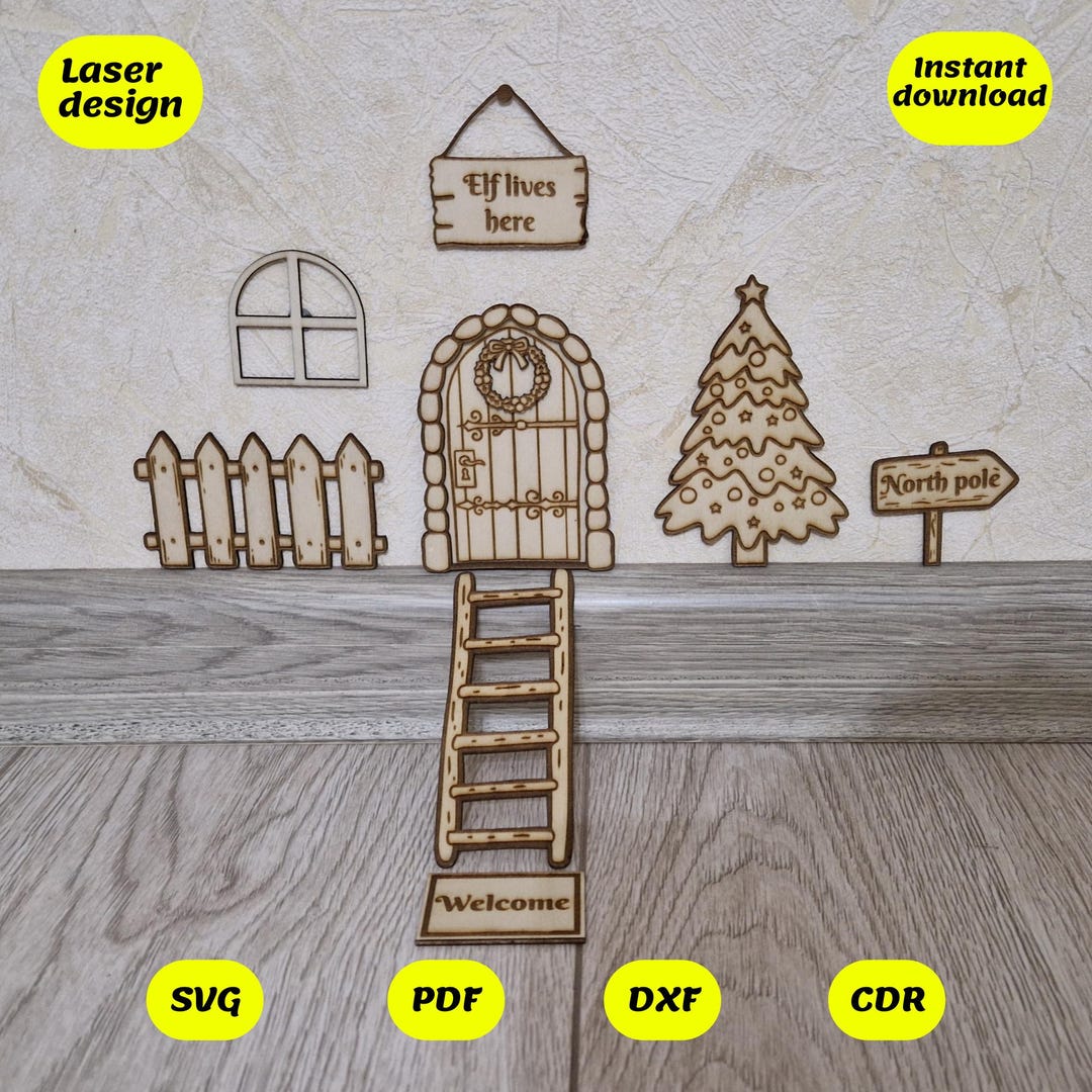 Laser Cut Files for Elf Home Decoration, Laser Cutting Files Christmas ...