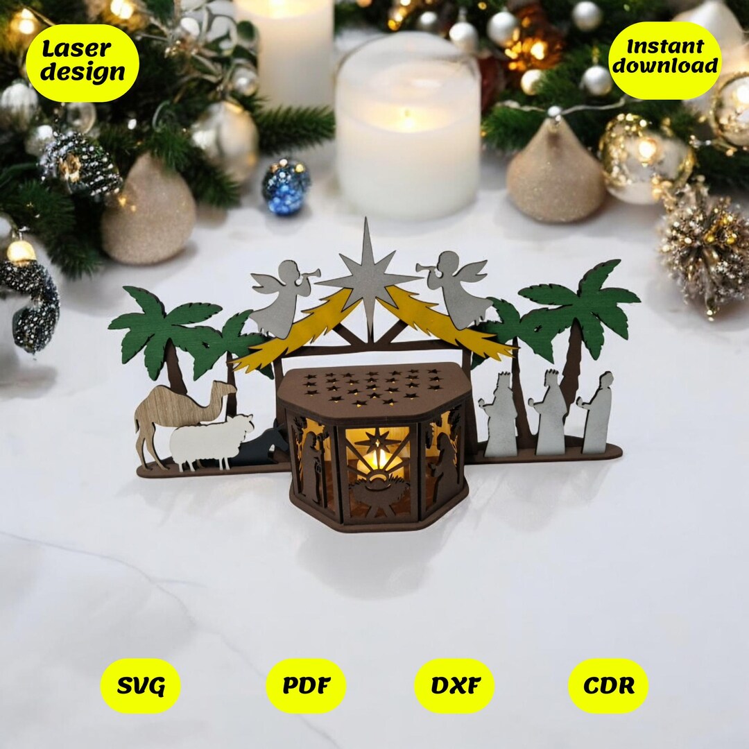 Laser Cutting File Nativity Scene Decoration, Laser Files, Svg Cut ...