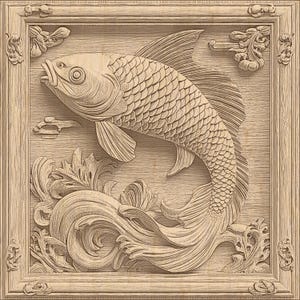 3D Laser Engrave Fish PNG, 3D Illusion, Laser Ready , Laser Burn File ...