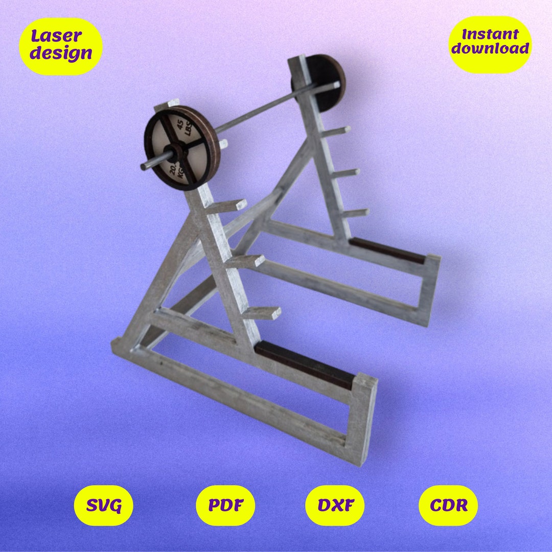 Squat Rack Pen Holder Design for Laser Cut, Digital Files, Laser Files ...