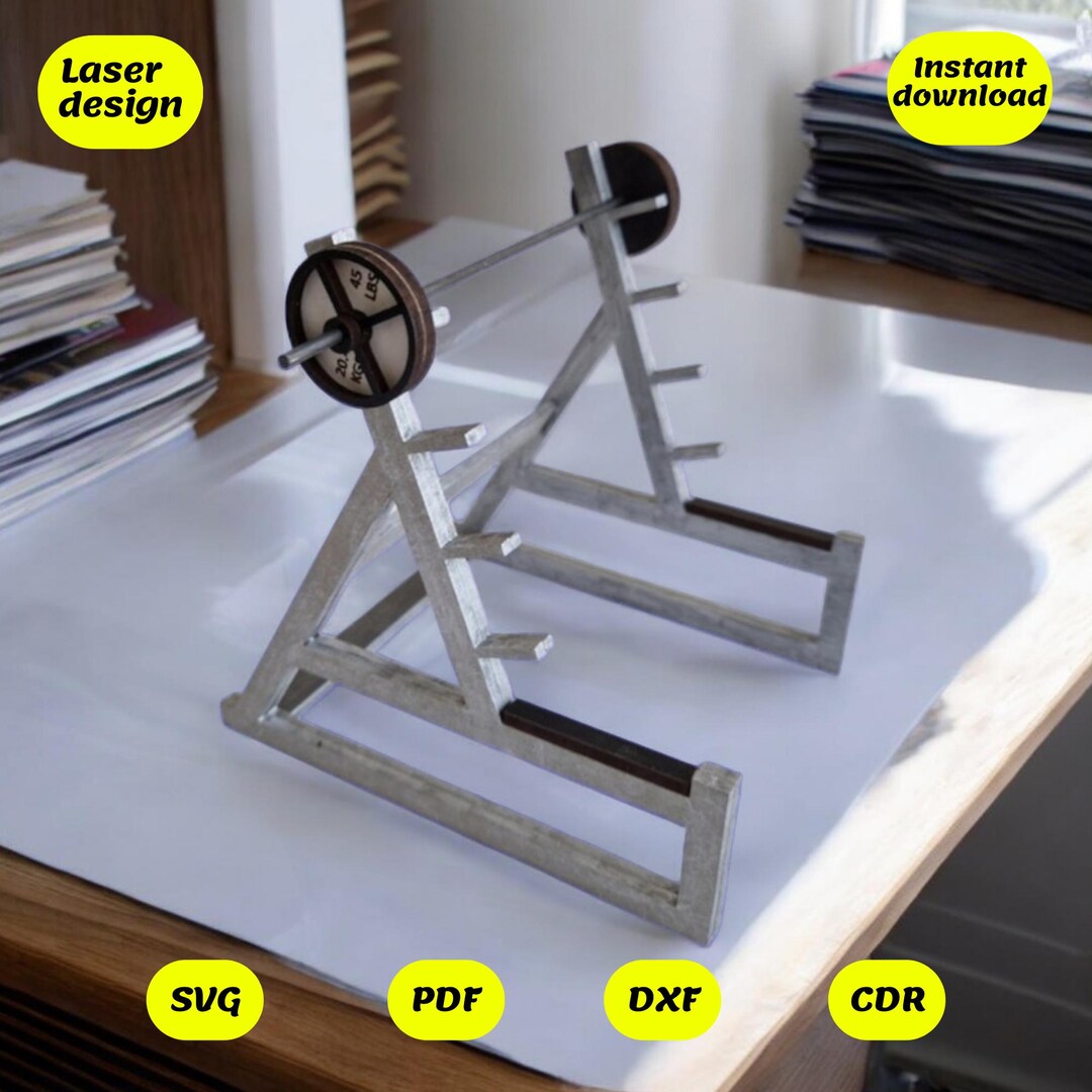Squat Rack Pen Holder Design for Laser Cut, Digital Files, Laser Files ...