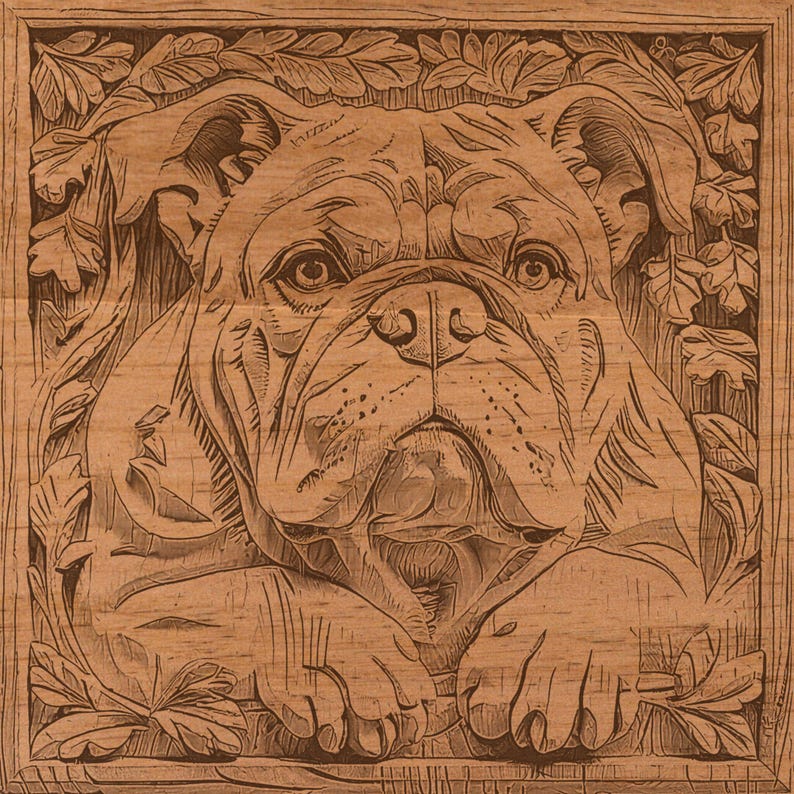 3D Laser Engrave Bulldog PNG, 3D Illusion, Laser Ready , Laser Burn ...