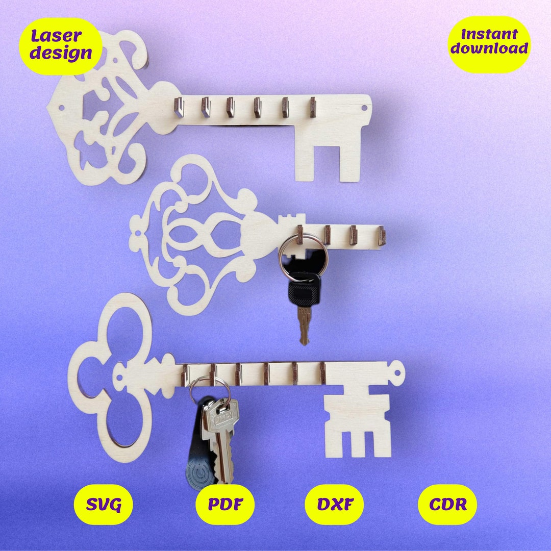 Keys Hangers Design for Laser Cut, Digital Files, Cdr, Dxf, Ai, Svg,pdf ...