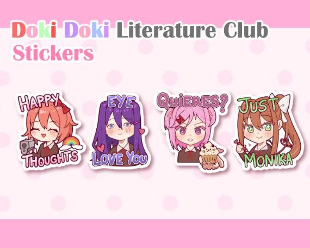 Doki Doki Literature Club Stickers Sayori, Yuri, Natsuki & Monika - Etsy