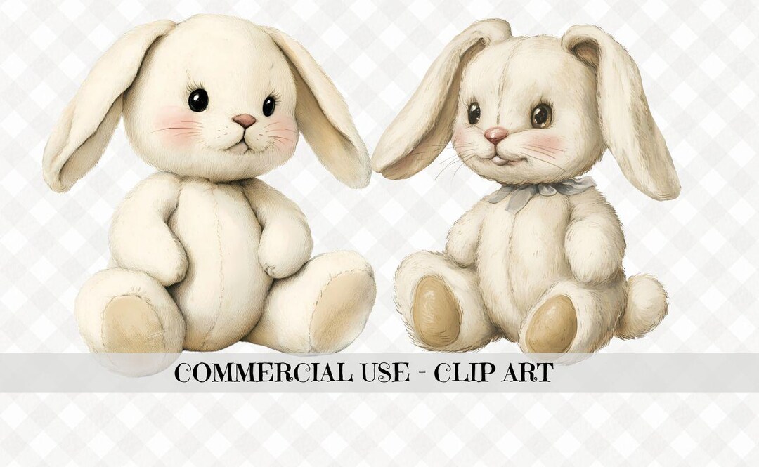 Vintage Bunny Clipart, Cute Watercolor Bunny PNG, Rustic Lop Ear Easter ...