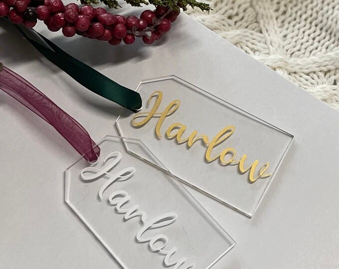 Acrylic Gift Tags and Stocking Name Tag - Etsy