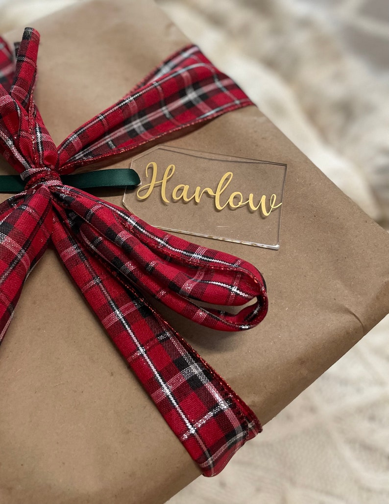 Acrylic Gift Tags and Stocking Name Tag - Etsy